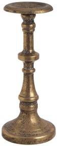 kovový svícen 28 cm - zlatá s černou patinou