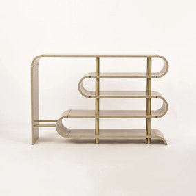 Designový konzolový stolek Stilig ST962 122 cm béžový/zlatý