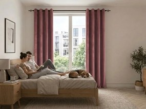 Zatemňovací závěs ELVIO VELVET 140x250 cm, starorůžový Zavěšení: Kovové kroužky