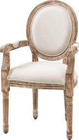 HOMCOM Stolová Židle Retro Design s Opěrkami a Silným Čalouněním pro Obývací Pokoj - Čalouněná Židle v Lněném Vzhledu, 56 x 56 x 96 cm | Aosom
