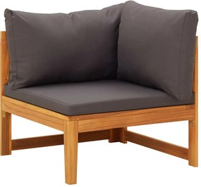 3dílná zahradní sedací souprava s tmavě šedými poduškami akácie 3087279