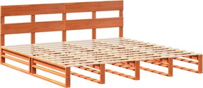 Postel bez matrace voskově hnědá 200 x 200 cm masivní borovice 3302308