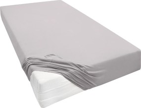 Biberna Napínací prostěradlo Jersey-Elasthan, výška rohu 25 - 35 cm. (šedá, 180–200 x 200–220 cm)