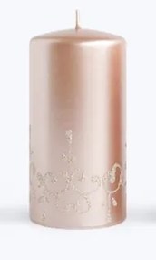 Vysoká svíčka Tiffany 18 cm růžovězlatá