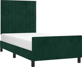 Rám postele bez matrace tmavě zelená 100 x 200 cm samet 3125864