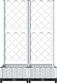 Zahradní truhlík s treláží bílý 80 x 40 x 121,5 cm PP 153281