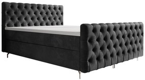 Manželská postel 140 cm Clinton Bonell (černá) (s roštem, s úl. prostorem). 1082167