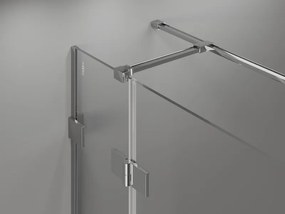Mexen Lunar T, sklápěcí sprchový kout levý 100 x 70 cm, čiré sklo, chromový profil, 834T-100-070-01-00-L