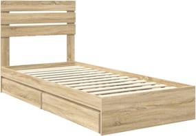 Postel s úložným prostorem se zásuvkou Sonoma dub 90 x 200 cm 3411595