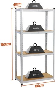 Sada 2 ks – Zátěžový regál Yaheetech – stříbrná (264280291349)