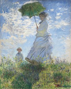 Claude Monet - Obrazová reprodukce Woman with a Parasol - Madame Monet and Her Son, (30 x 40 cm)