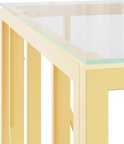 vidaXL Konferenční stolek 50x50x50 cm nerezová ocel a sklo [350042] Barva: zlatá