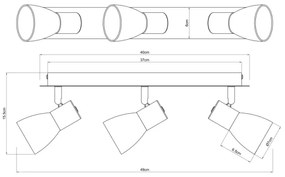Globo 54307-3 - Bodové svítidlo CLAUDE 3xE14/40W/230V černá