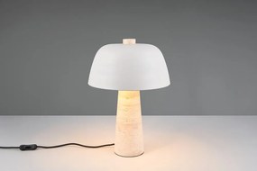 Bílá/béžová stolní lampa s kovovým stínidlem (výška 41 cm) Timba – Trio Select