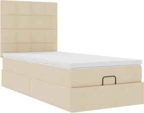 Osmanský rám postele s matrací krémově 80x200cm textil 3313117
