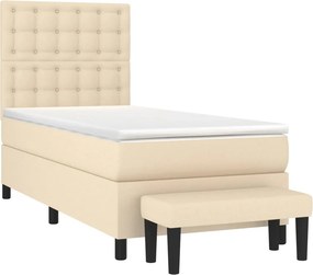 Box spring postel s matrací krémová 100 x 200 cm textil 3136898