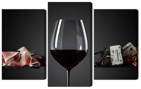 Vícedílný obraz Sklenka Červeného Vína Nedostatek Nedostatek Přírodní plátno 180x120