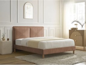 Starorůžová čalouněná čalouněná dvoulůžková postel s roštem 140x190 cm Mara – Bobochic Paris