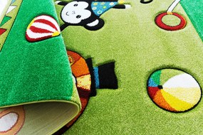 BE Dětský koberec Smart Kids 22316 GREEN - zelený obdélníkový, cirkusový Rozměr: 120x180 cm