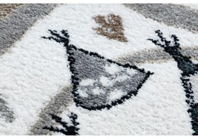 Dětský kusový koberec Vesnička krémově bílý kruh 140cm