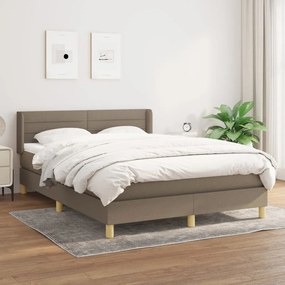 Box spring postel s matrací taupe 140x200 cm textil,  3130357