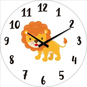 Postershop Nástěnné skleněné hodiny: Lvíček - 30 cm