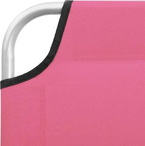Skládací zahradní lehátko ocel a textil růžové 310330