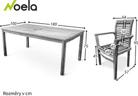 Noela Zahradní teakový set 1+6 pro 6 osob Garden IV.