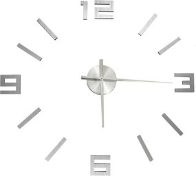 3D nástěnné hodiny moderní design stříbrné 100 cm XXL 325158