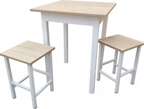 Dede Set - kuchyňský stůl 60 x 60 cm + 2x židle MINI - dub sonoma / bílá