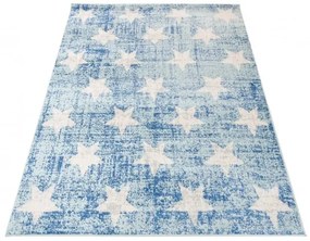 Kusový koberec HAPPY H332A Hvězdy modrý / bílý Rozměr: 160x220 cm