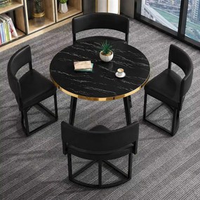 LuxuryForm DESIGN Jídelní set MONTE 4+1 - černý / černý