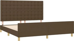 Rám postele s čelem tmavě hnědý 180x200 cm textil 3125400