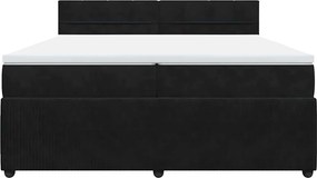 Box spring postel s matrací černá 200x200 cm samet 3290132