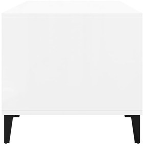 Konferenční stolek lesklý bílý 90x49x45 cm kompozitní dřevo - Default Title