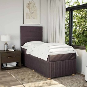 Box spring postel s matrací tmavě hnědá 90x200 cm textil 3294242