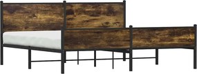 Kovový rám postele bez matrace kouřový dub 193 x 203 cm 3301389