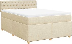 Box spring postel s matrací krémová 140x190 cm textil 3286687