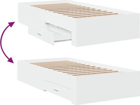 Rám postele se zásuvkami bílý 90 x 200 cm kompozitní dřevo 3280426
