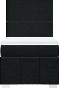 Box spring postel s matrací černá 90x200 cm textil 3293846