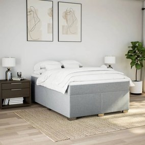 Box spring postel s matrací světle šedá 160 x 200 cm textil 3285144