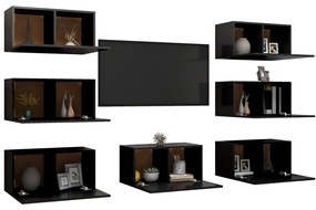 vidaXL TV stolky 7 ks černé 30,5 x 30 x 60 cm kompozitní dřevo