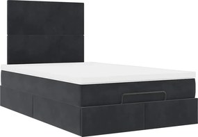 Osmanský rám postele s matracemi černá 120x190 cm samet 3313387