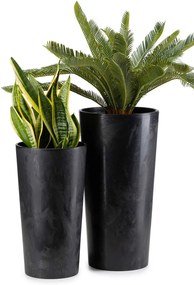 PLASTOVÝ KVĚTINÁČ URBANIKA SADA 2KS 57X30 CM+46,6X25,5 CM ČERNÁ