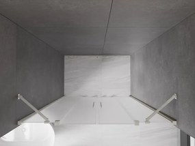 Mexen Velar Duo, posuvné sprchové dveře do otvoru 150 cm, 8mm sklo námraza, broušená ocel, 871-150-000-32-97