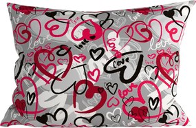 Polybavlněný povlak na polštář STREET LOVE POLY 70x90 cm, šedý