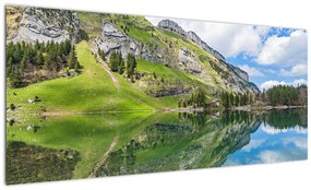 Horské pleso - obrazy (100x40cm)