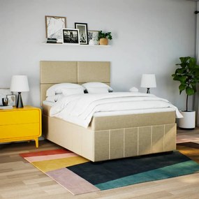Box spring postel s matrací krémová 140x200 cm textil 3291689