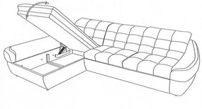 Rohová sedací souprava Lotus Mini OTM-2F, bílá ekokůže/tmavě šedá tkanina