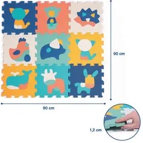 Ludi Puzzle pěnové 90x90 cm Zvířátka / od 10 měsíců